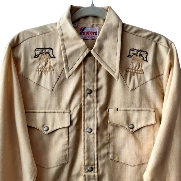 Rappers | Shirts | Vintage Mens Rappers Yellow Pearl Snap Embroidered ...